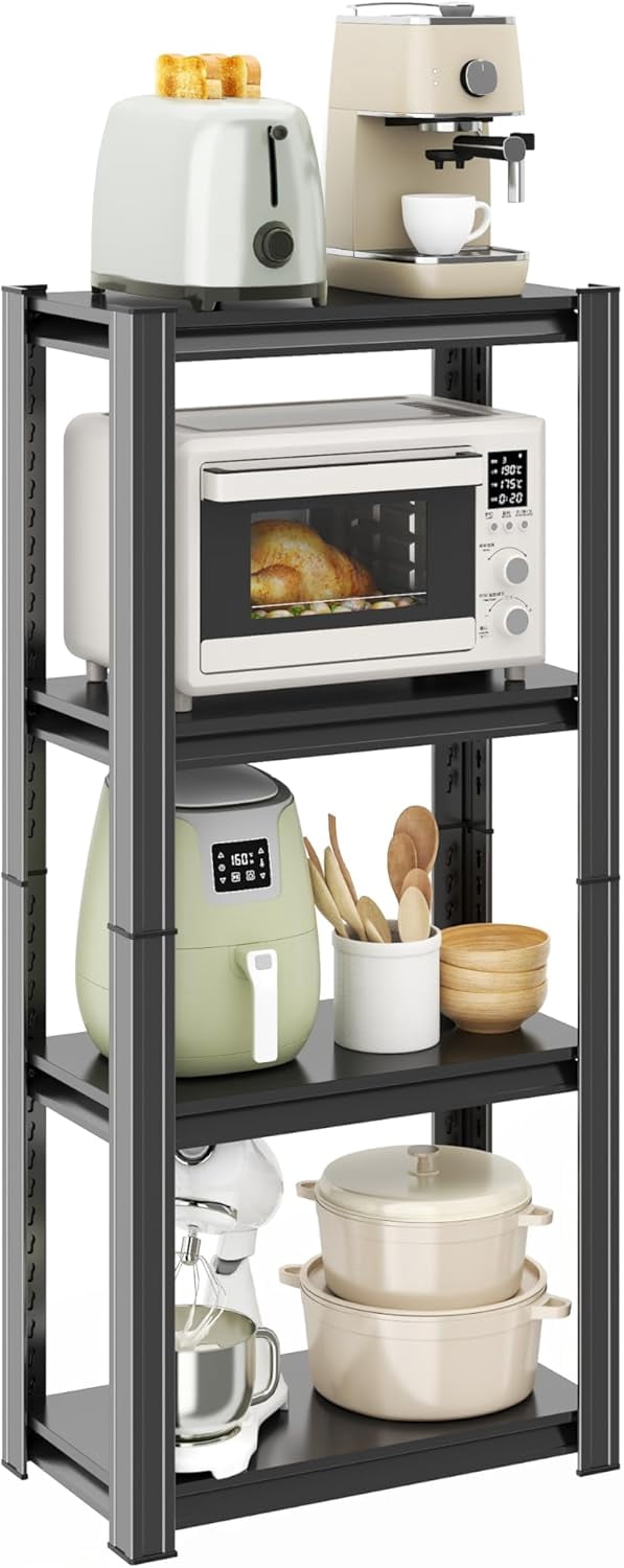 4-Tier Kitchen Island, Shelf Organizer with Large Worktop, Island Table ...