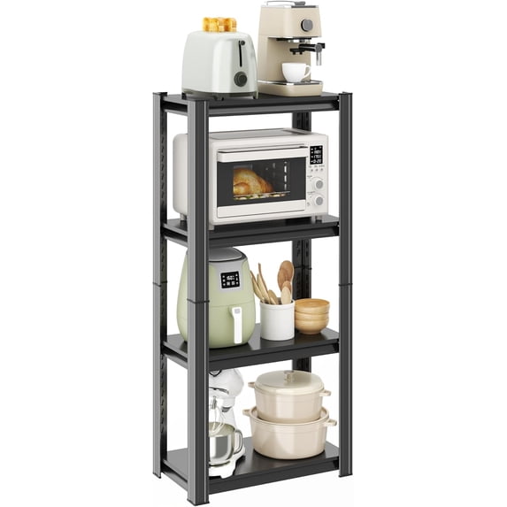 4-Tier Kitchen Island, Shelf Organizer with Large Worktop, Island Table ...