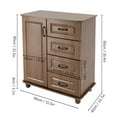 4 Tier Kitchen Storage Cabinet 4 Drawers Sideboard Buffet Cabinet for ...