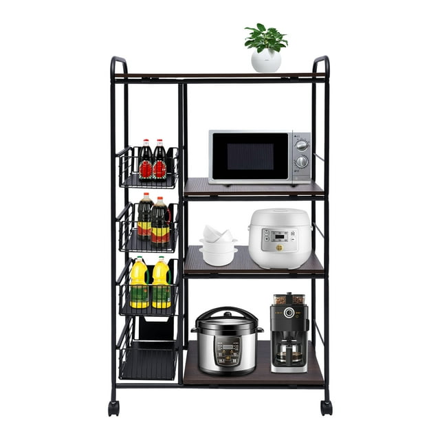4-Tier Kitchen Storage Rack Kitchen Utility Microwave Oven Stand Metal ...