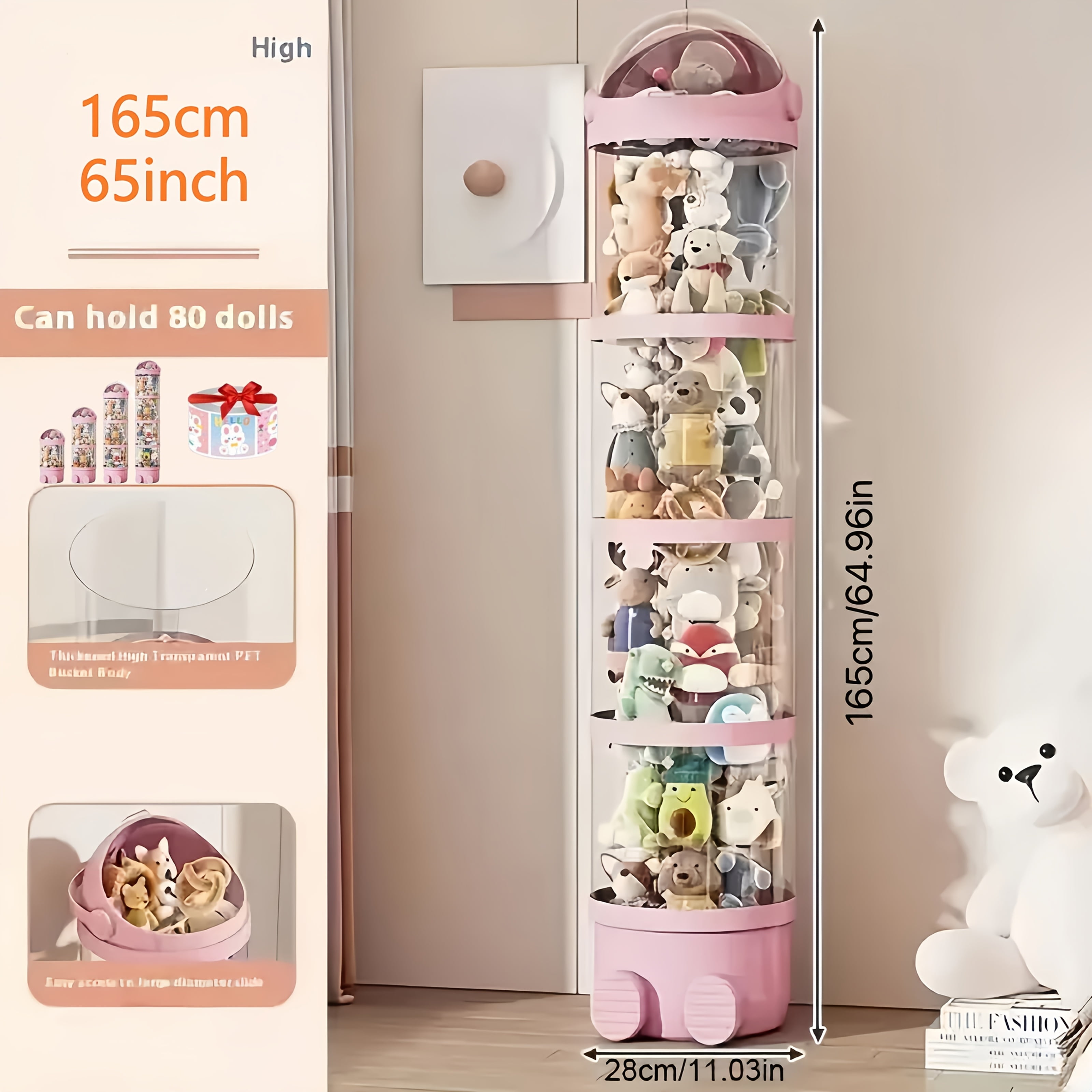 4-Tier Large Capacity Transparent Handicraft Storage Box with Flip ...