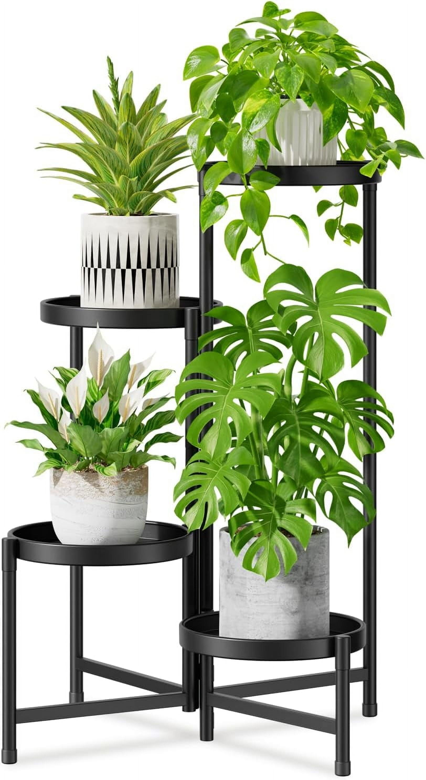 4 Tier Large Plant Stand Indoor with 10 Inch Wide Tray, Tiered Corner ...