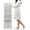 4-Tier Laundry Hamper Sorter, Vertical Rolling Laundry Baskets with ...