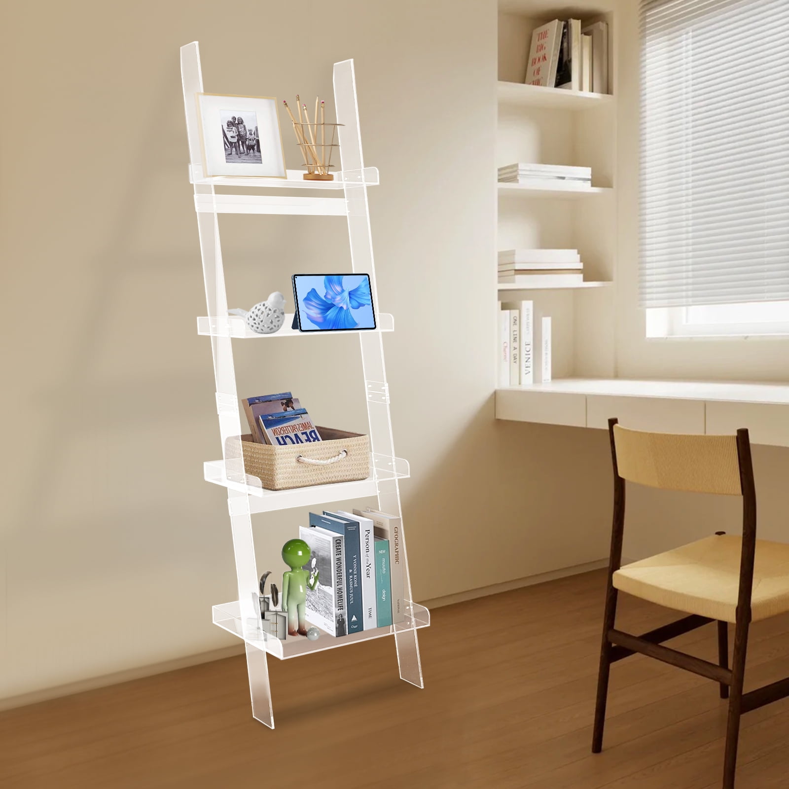 Acrylic leaning bookshelf store