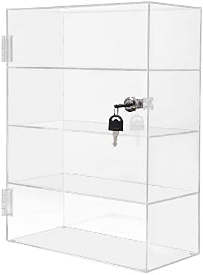 4 Tier Locking Clear Acrylic Display Cabinet, Lockable Cabinet Display ...