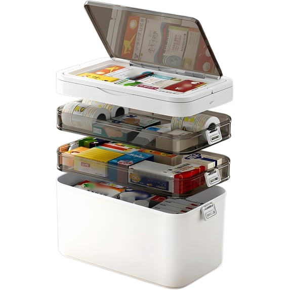 4 Tier Medicine Cabinet Organizer,Portable Medicine Cabinet with Handle ...