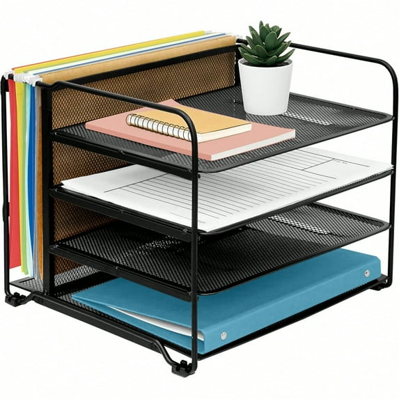 4 Tier Mesh Document Trays With Vertical Upright Section For Hanging ...