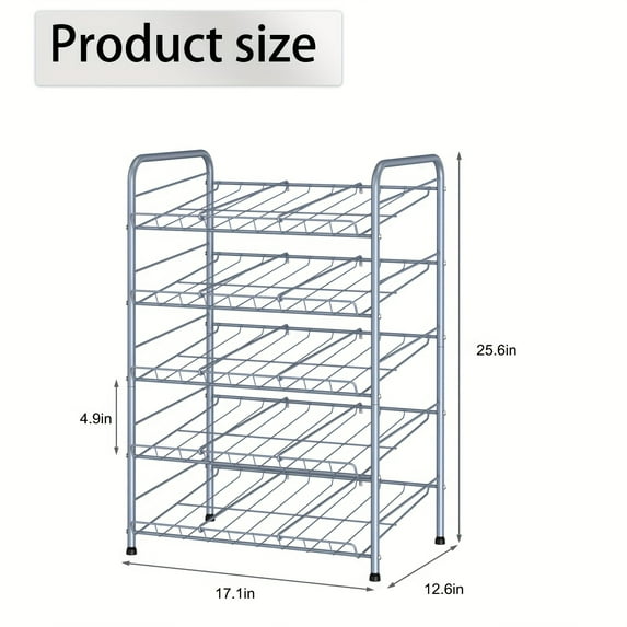 4-Tier Metal Can Rack Organizer for Kitchen Pantry - Adjustable ...
