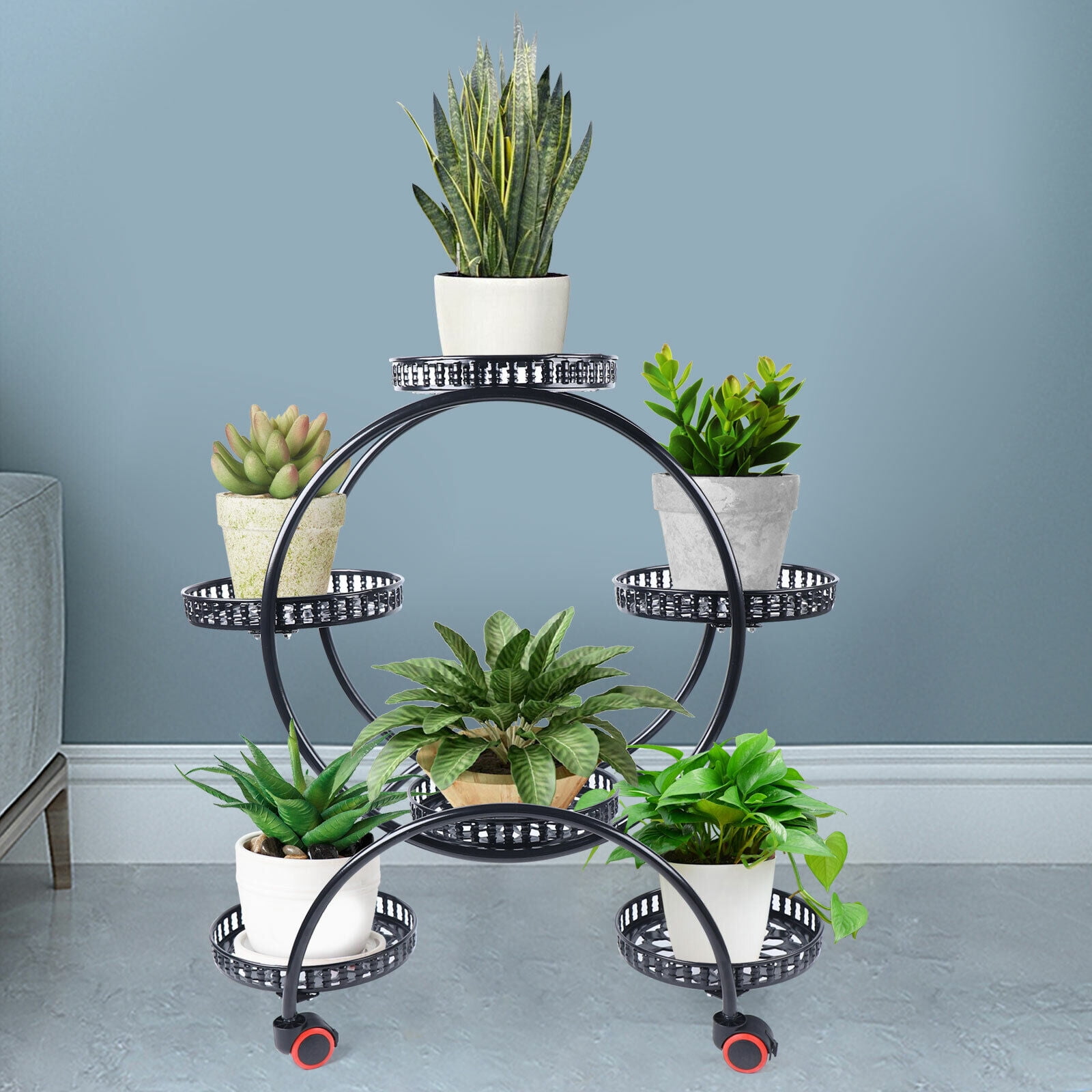 4-Tier Metal Flower Rack Plant Stand Metal Shelves Bonsai Display Shelf ...