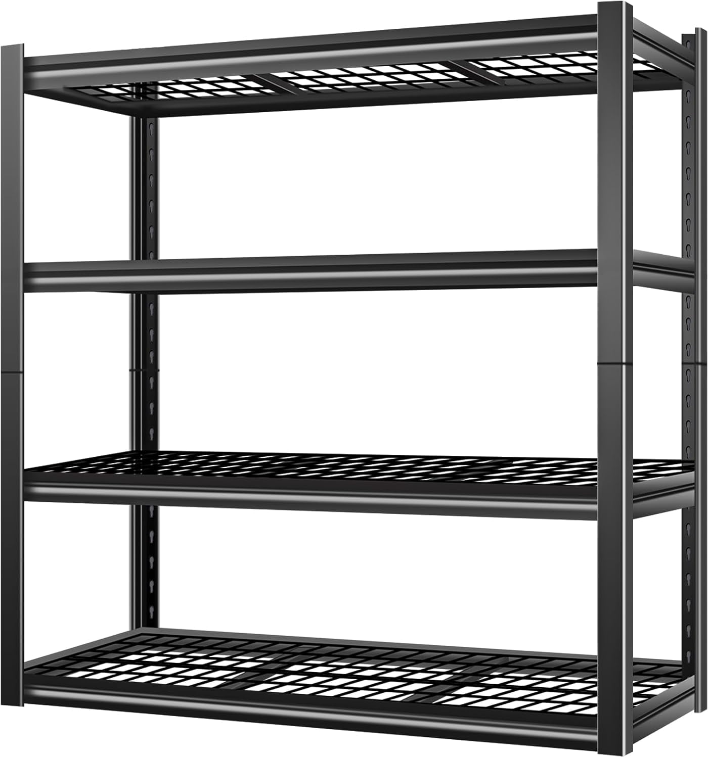 4-Tier Metal Garage Storage Shelves, 46" W x 24" D x 72" H Industrial ...