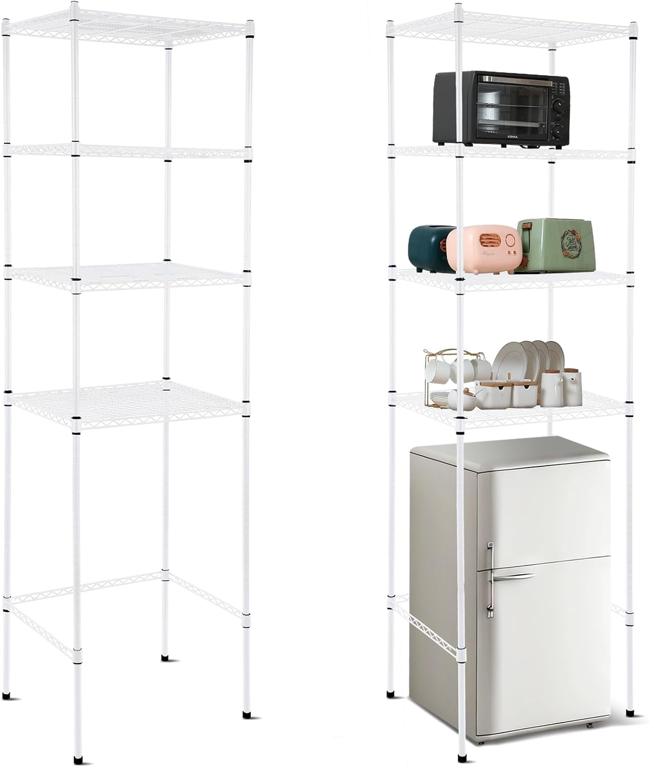 4 Tier Mini Fridge Stand with Storage for Dorm Microwave Stand Over ...