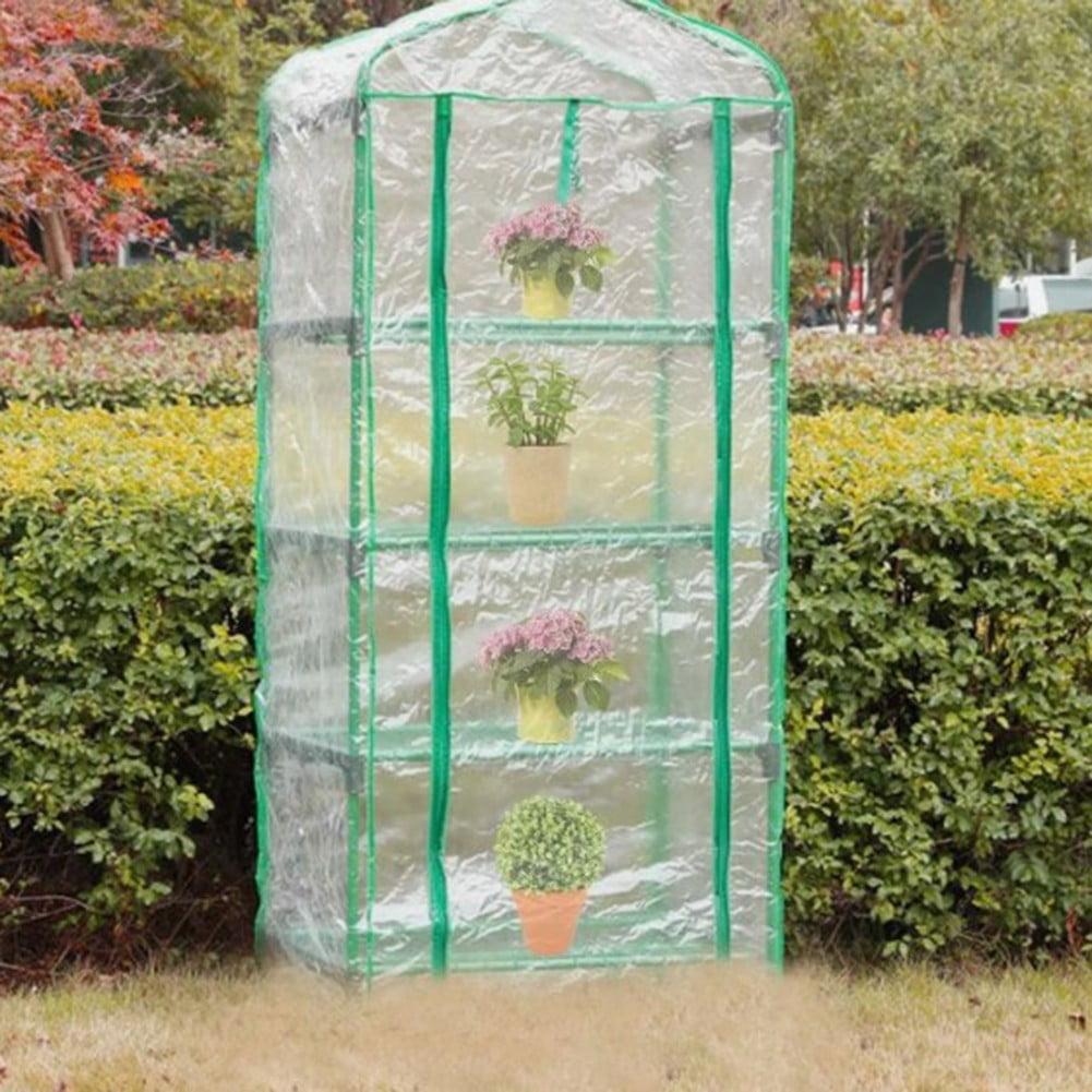 4-Tier Mini Greenhouse Cover Plant Protection Cover with Door Laisenwei ...
