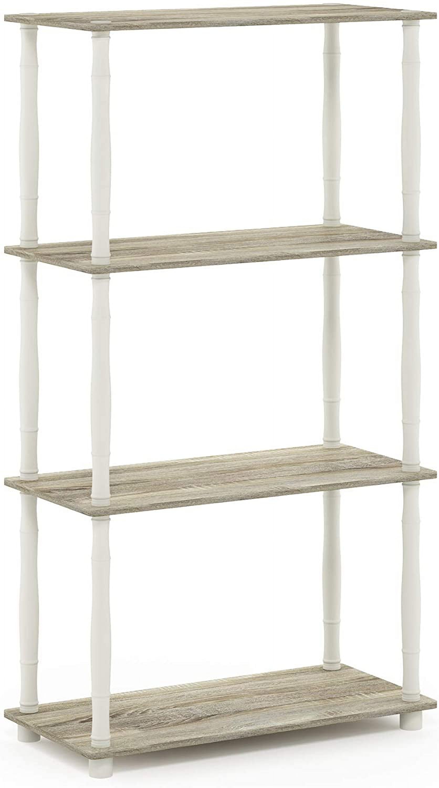 4-Tier Multipurpose Shelf Display Rack, Classic Tubes, Sonoma Oak/White ...