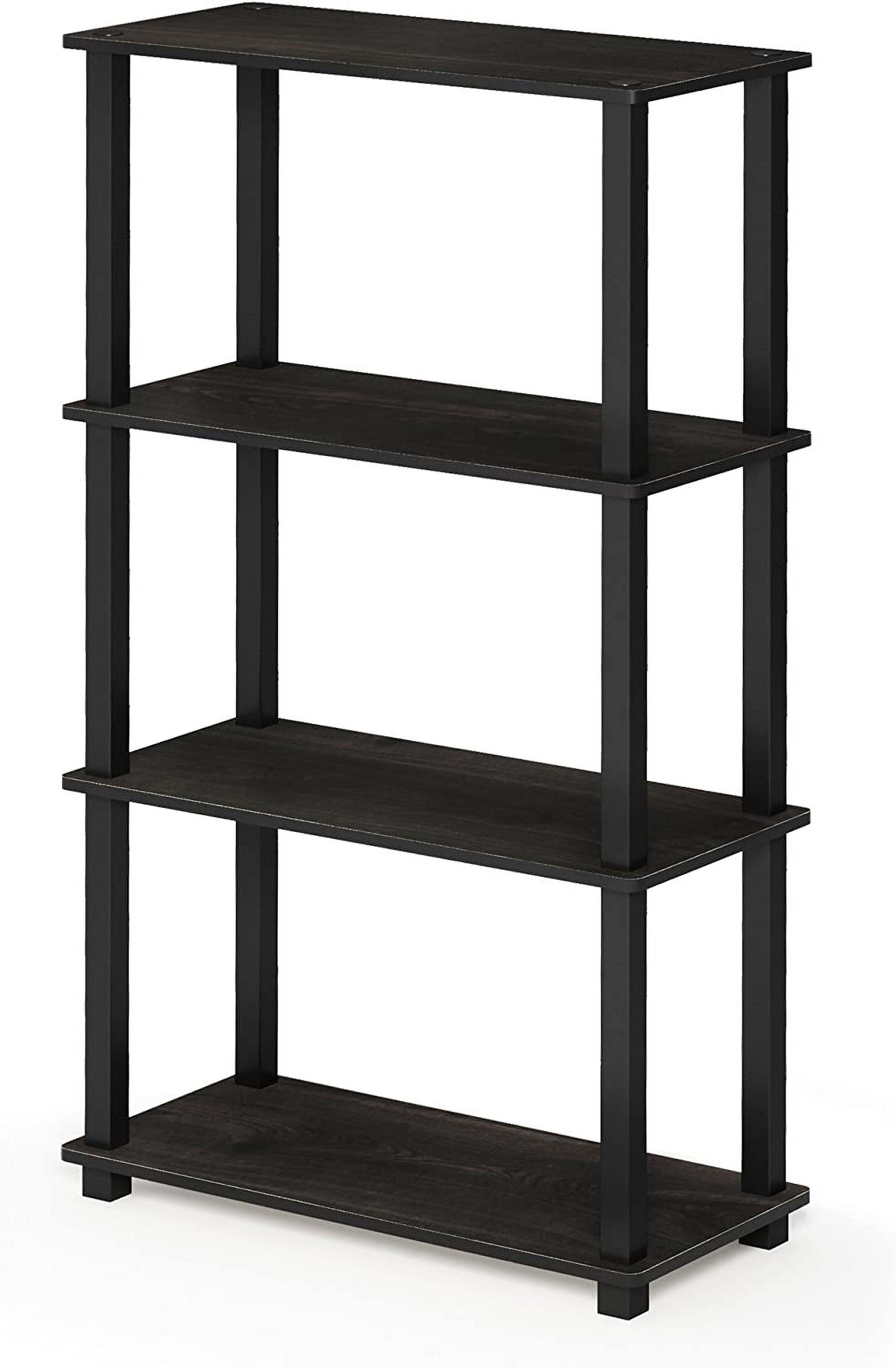 4-Tier Multipurpose Shelf Display Rack, Square Tube, Espresso/Black ...
