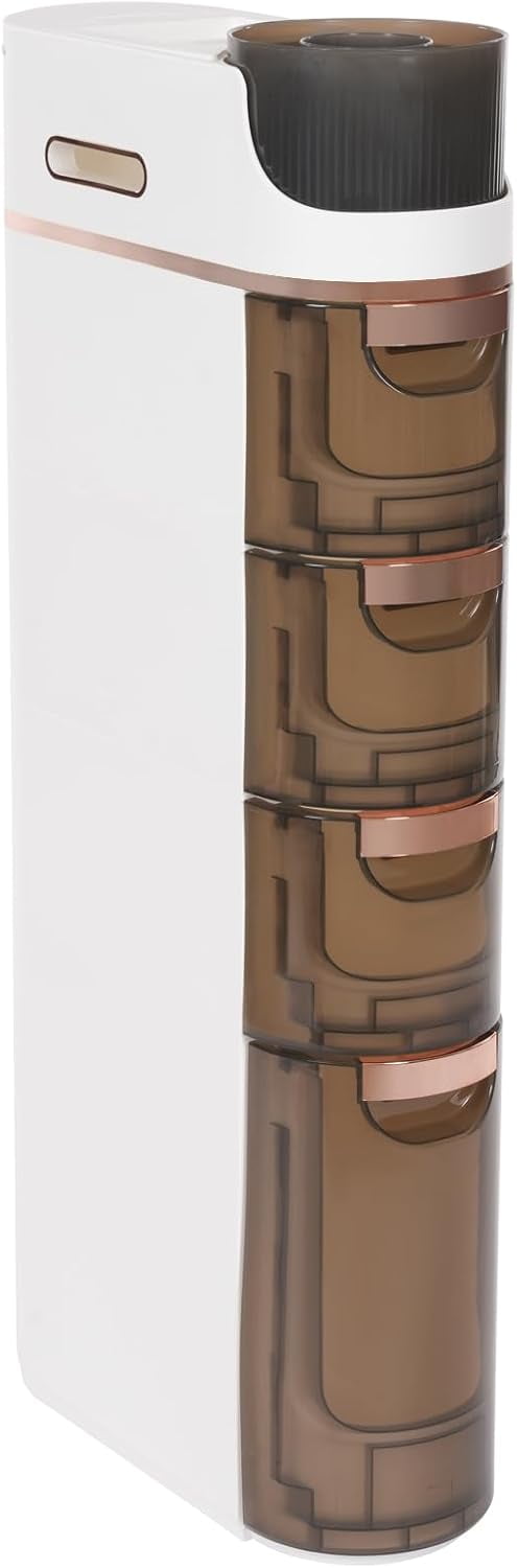 4-Tier Narrow Slim Storage Cart, Bathroom Storage Organizer with Clear ...