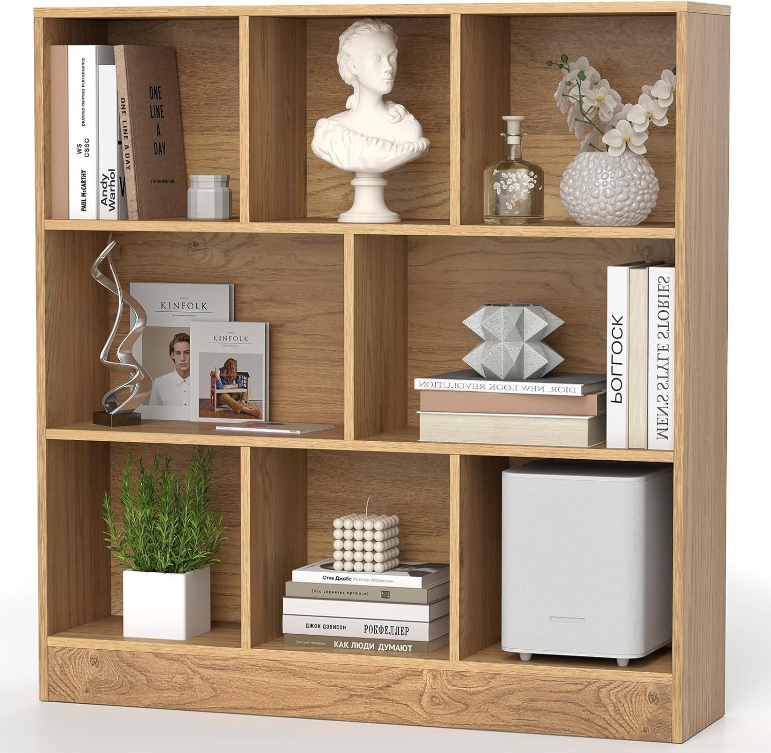 4 Tier Open Bookcase, Modern Bookshelves and Bookcases, 41" Floor ...
