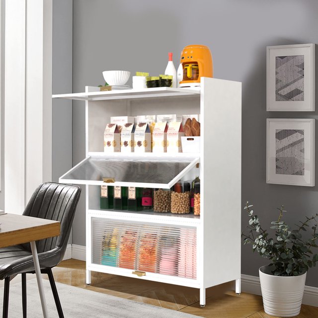 4 Tier Pantry Storage Cabinet Baker Racks for Kitchen with Storage ...