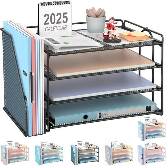 4-Tier Paper Organizer With Magazine Holder, Desk Organizers and ...