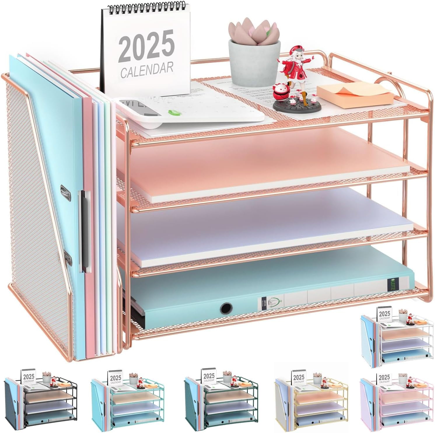 4-Tier Paper Organizer With Magazine Holder, Desk Organizers and ...