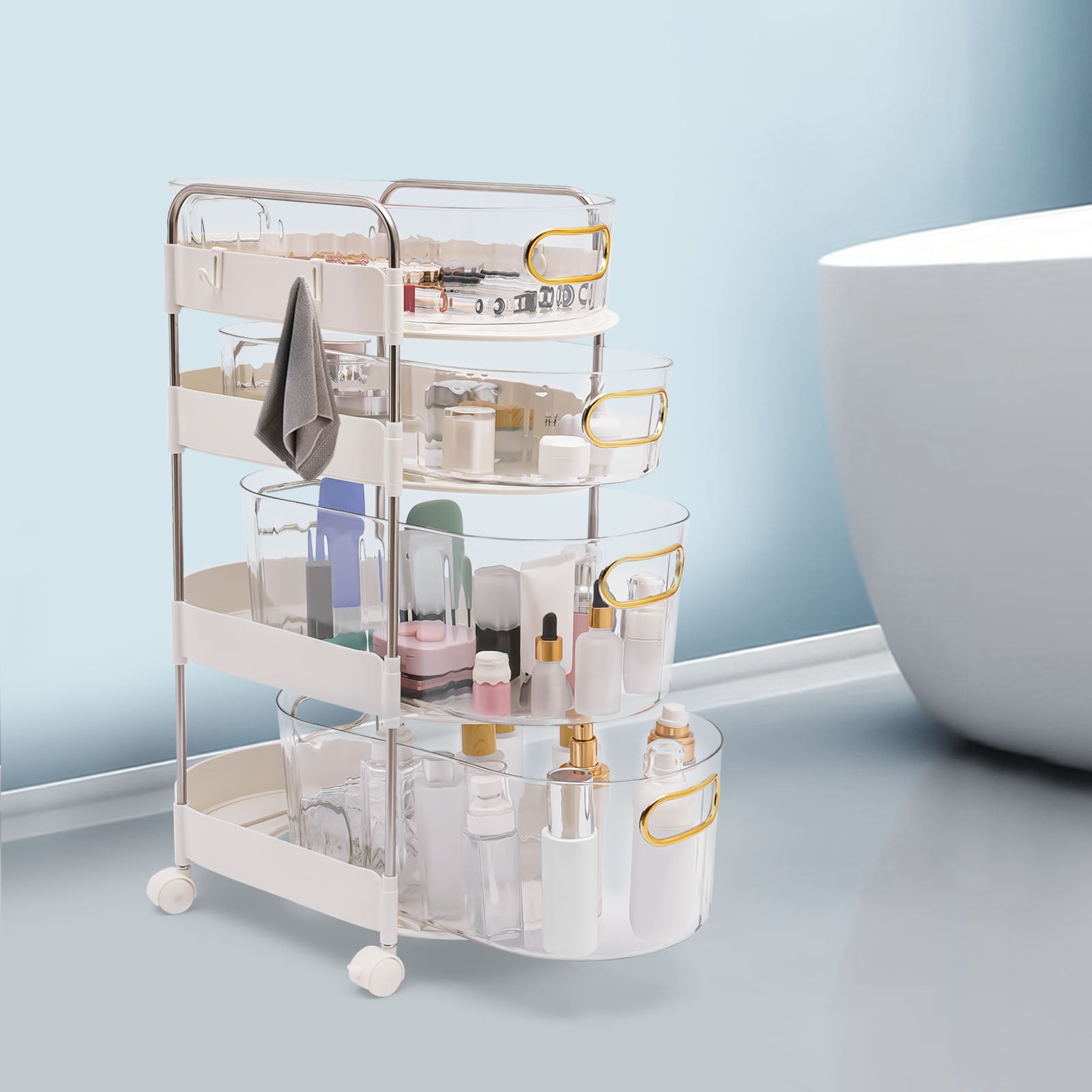 4-Tier Plastic Drawer Organizer, 4-Drawer Storage Box, Plastic Storage ...