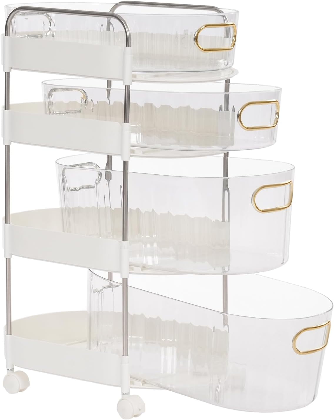4-Tier Plastic Drawer Organizer, 4-Drawer Storage Box, Storage Cabinet ...