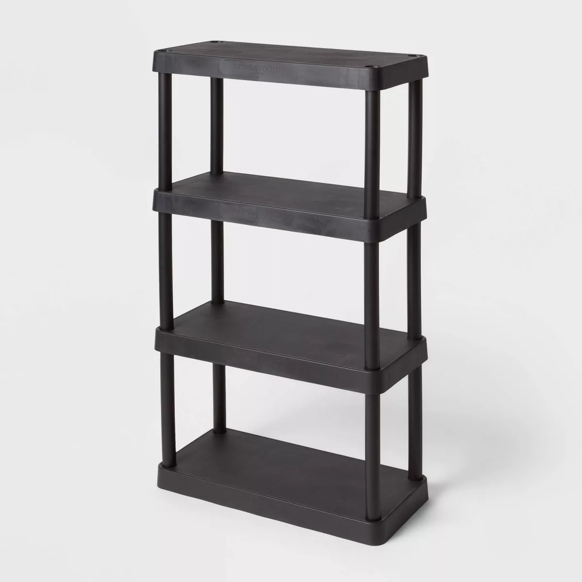 4 Tier Plastic Shelf Unit Black - : Utility Storage Shelves, 55.8 ...