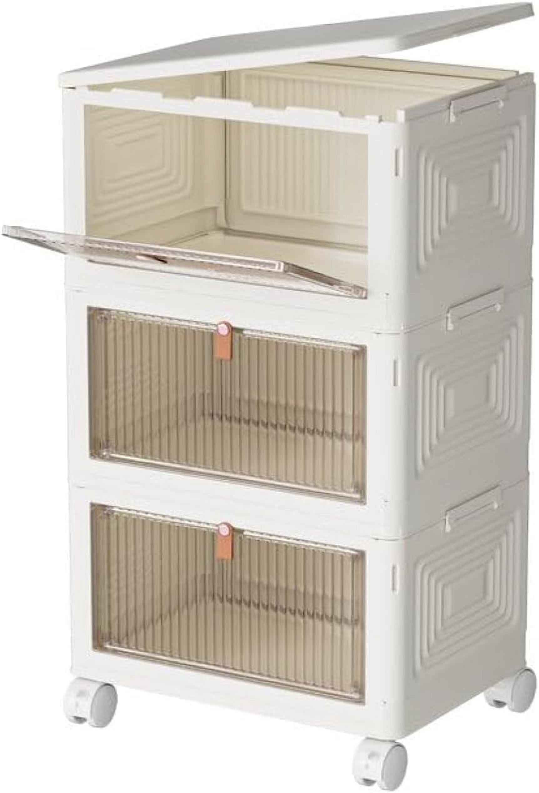 4 Tier Plastic Storage Bins with Lid 23QT, Stackable Storage Containers ...