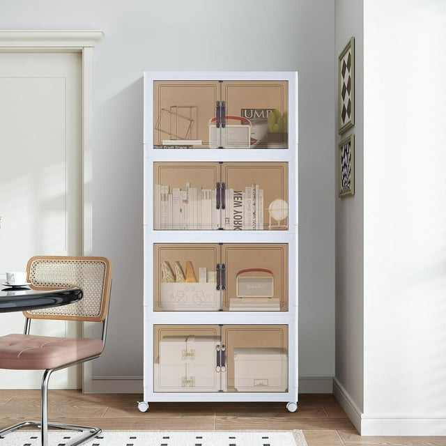 4 Tier Plastic Storage Bins with Lid 400QT Stackable Containers with ...