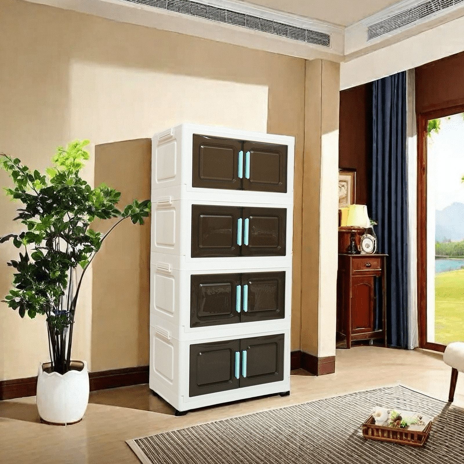 4-Tier Plastic Storage Bins with Lids – 24" Extra Large Collapsible ...