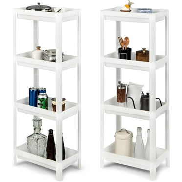 Holloyiver 3 Tier Plastic Storage Shelf Rack, 14.2-Inch Tall Floor ...