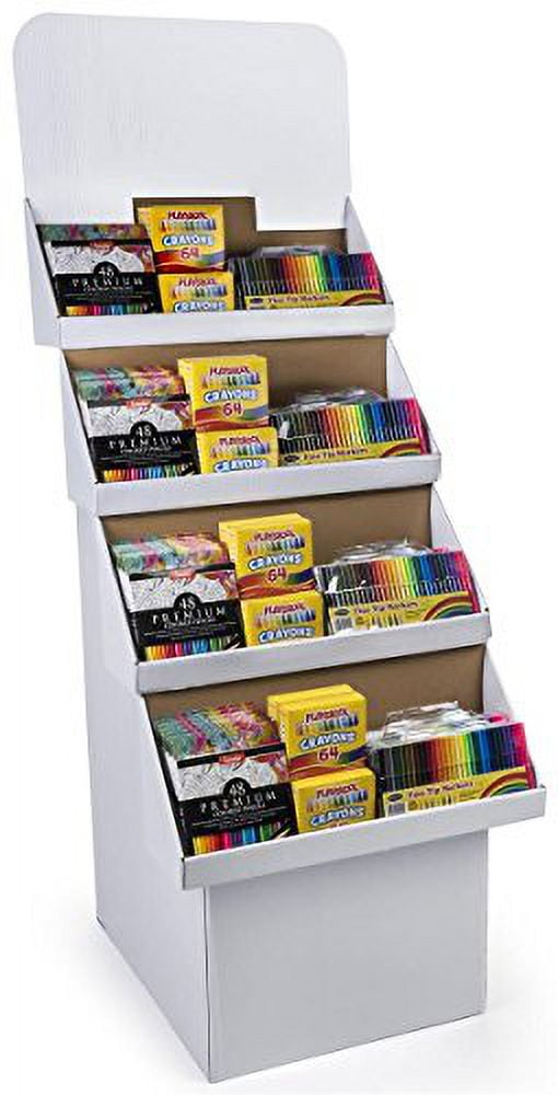 4-Tier Point of Purchase Dump Bin Display with Removable Header, White ...