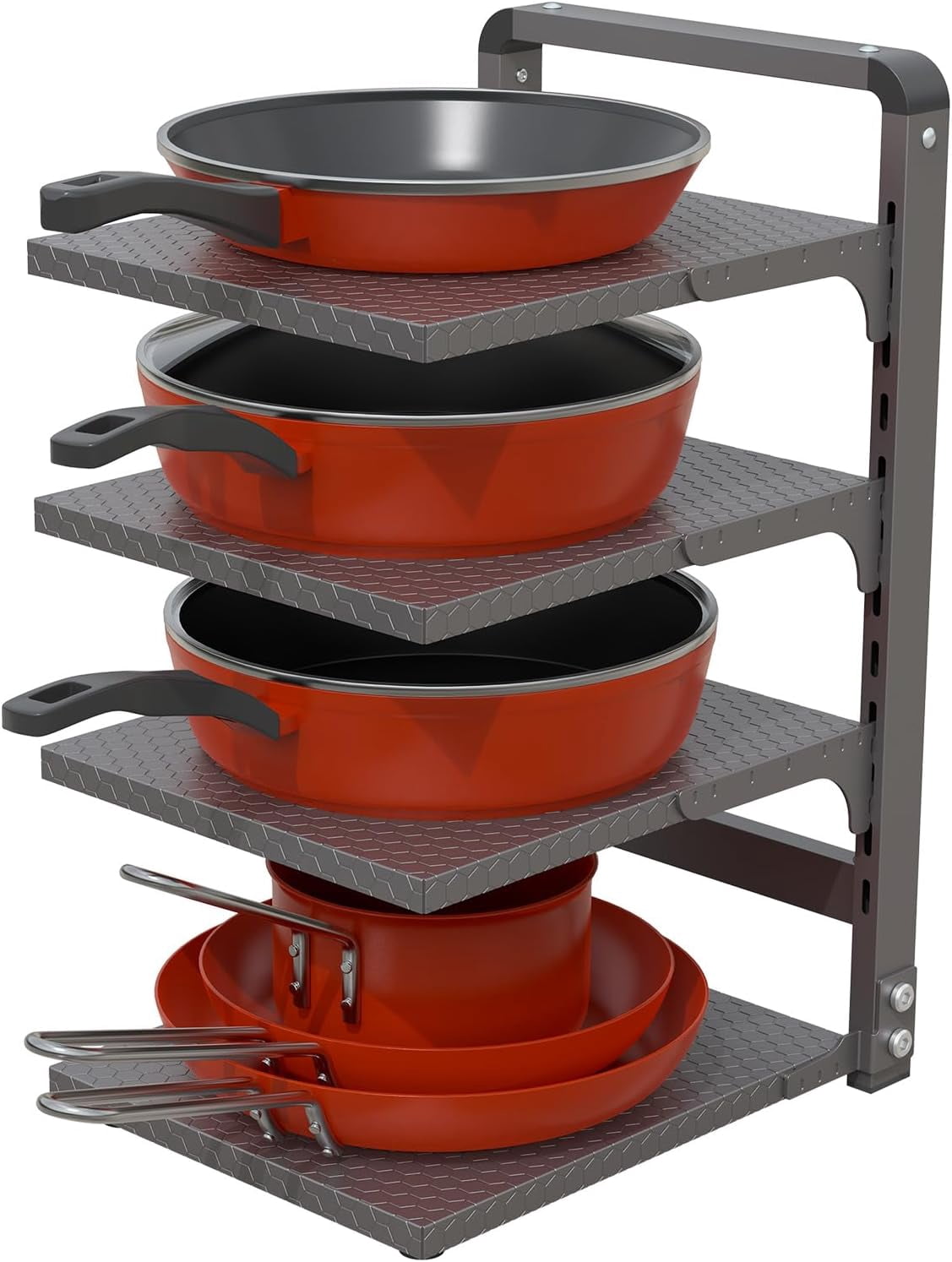 4 Tier Pot Rack, Pots and Pans Storage, Pots and Pans Organizer Under ...