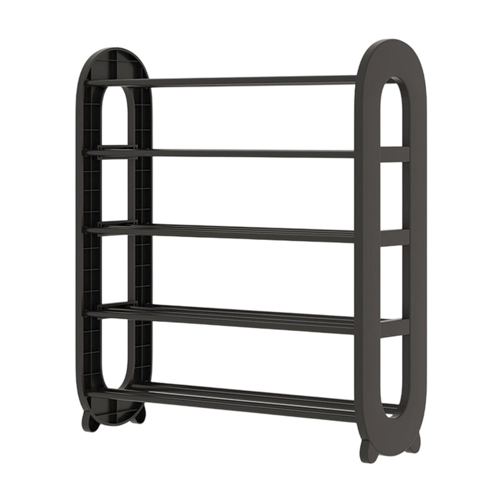 4-Tier Quick-Assembly Shoe Rack 24.41x9.06in - Space-Saving Plastic ...