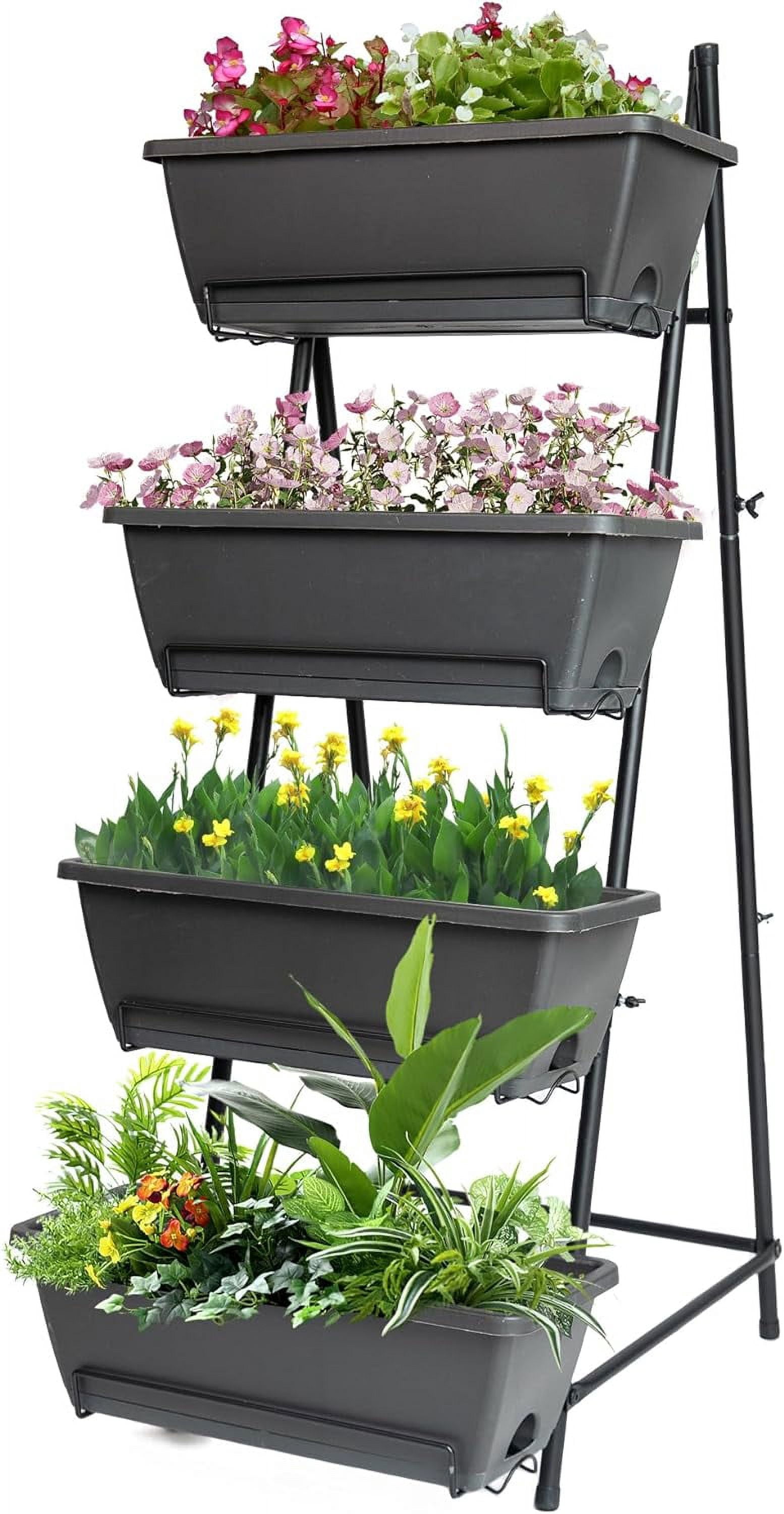 4 Tier Raised Garden Bed Tall 45'' Vertical Elevated Garden Planter ...