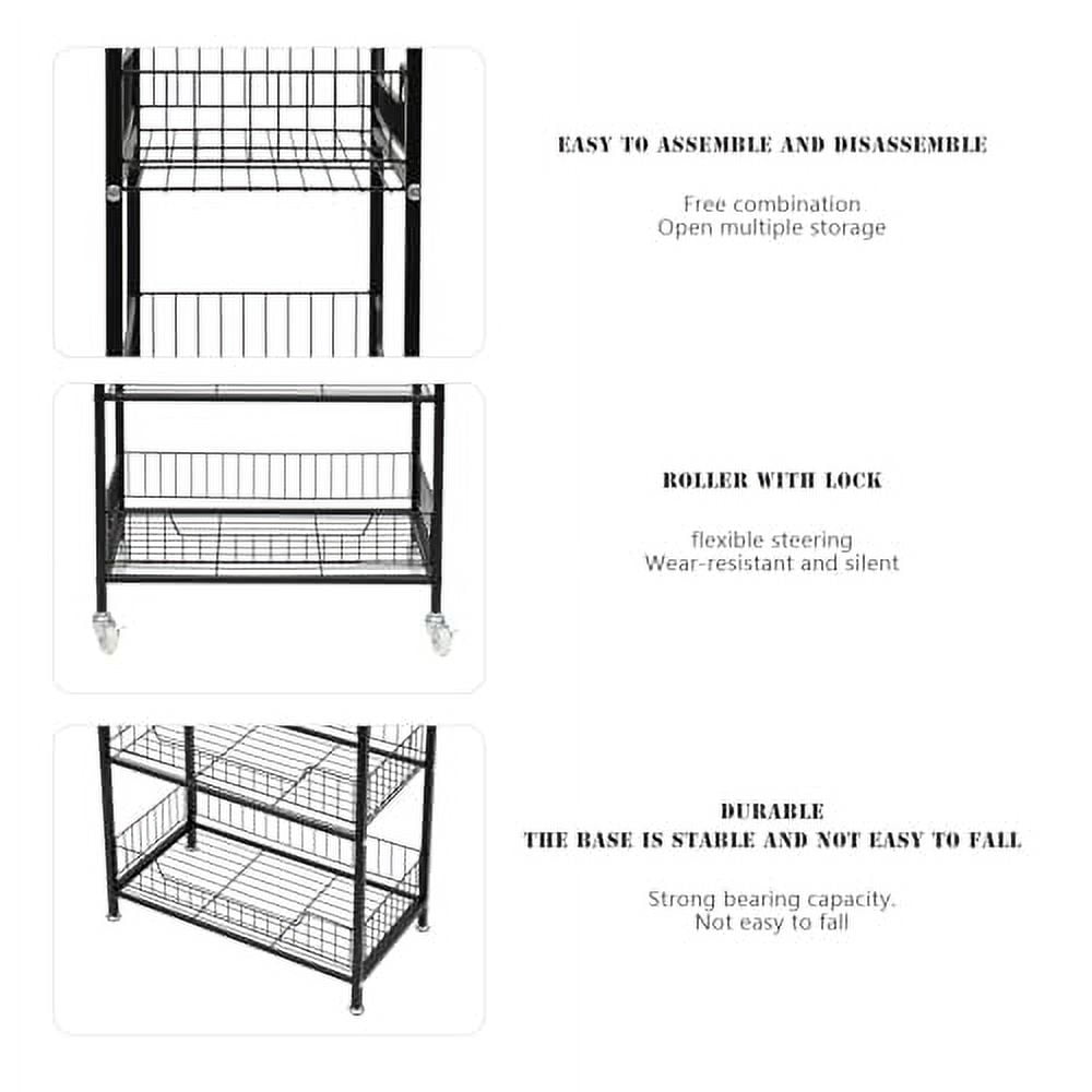 4 Tier Retail Display Rack, Free Standing Metal Wire Storage Shelf ...