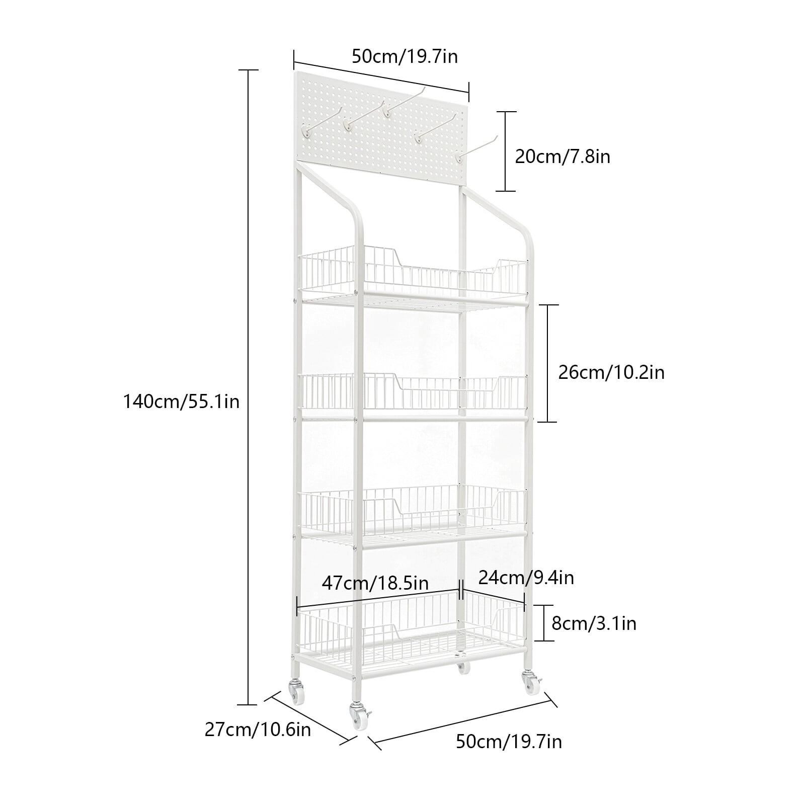 4-Tier Retail Display Rack/Shelf/Frame/Stand Shop Freestand Snack Metal ...