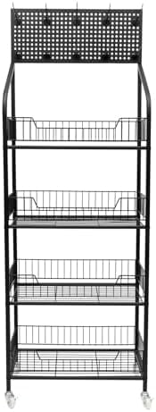 4 Tier Retail Display Rack Stand Snack Candy Display Organizer with 10 ...
