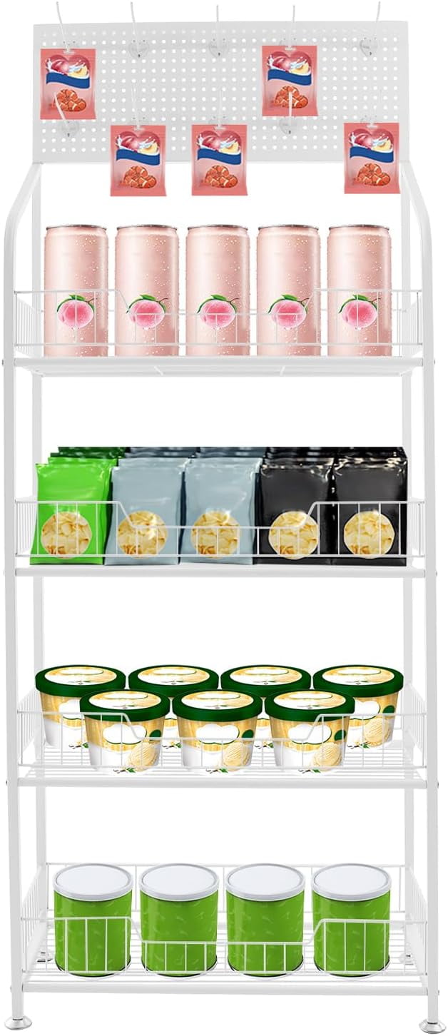 4 Tier Retail Display Rack Stand, Snack Candy Display Organizer with ...