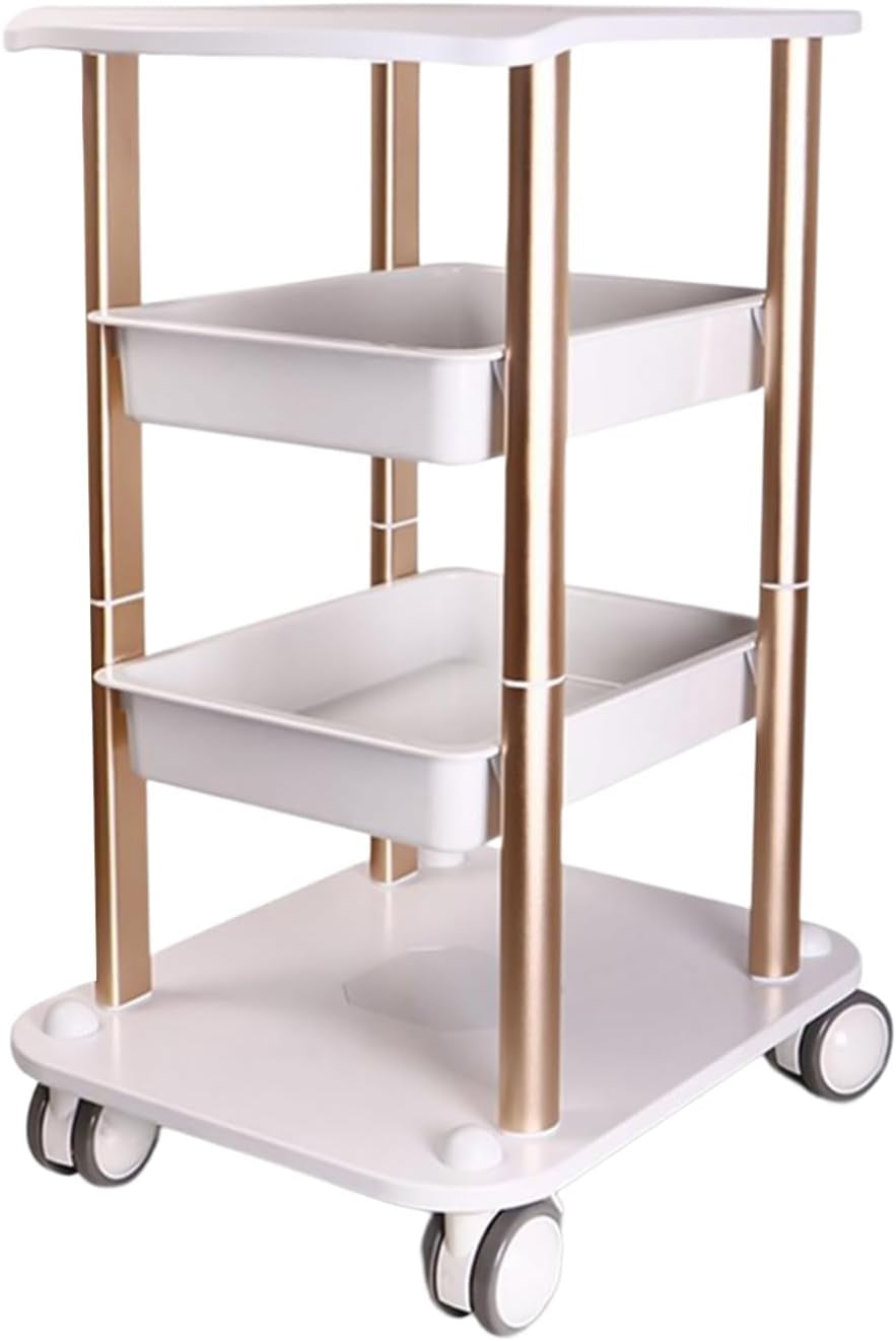 4 Tier Rolling Cart Cart with Wheels Metal Rolling Trolley Utility Cart ...
