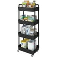 4-Tier Rolling Cart with Wheels,Multifunction Utility Storage Carts ...