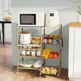 4 Tier Rolling Microwave Cart with Pull-Out Baskets and Wheels ...