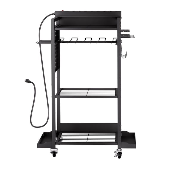 4-Tier Rolling Tool Organizer Cart with Built-In Charging Station ...