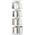 4-Tier Rotating Bookshelf, 360° Display Rack w/Dividers & Anti-Falling ...