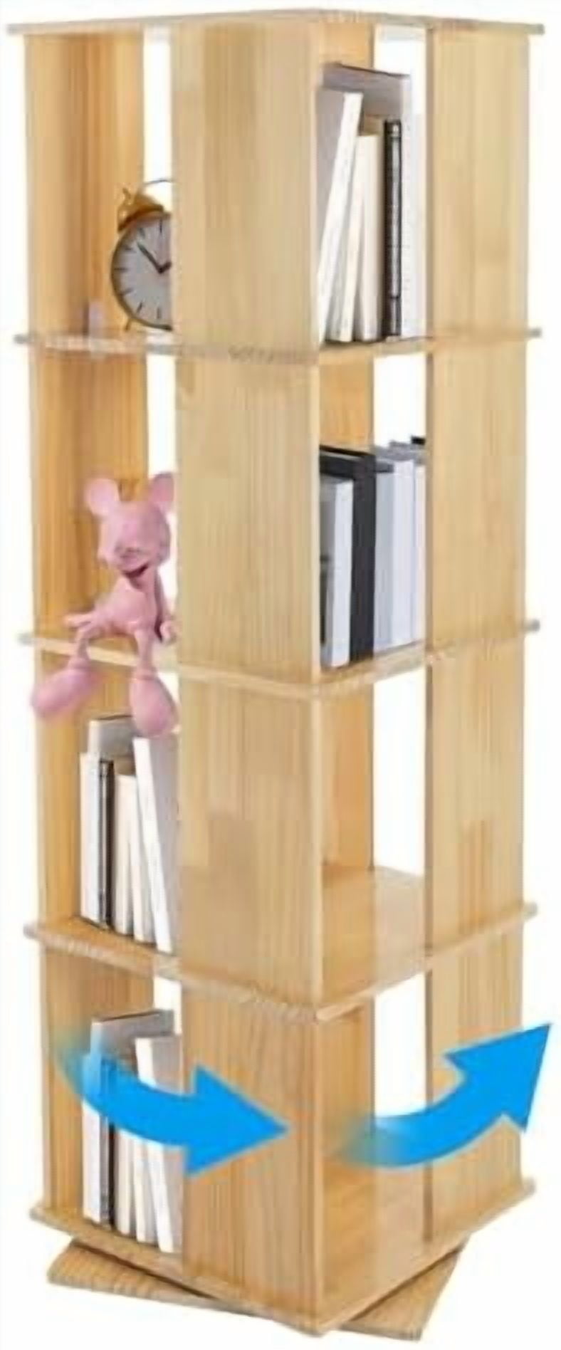 4 Tier Rotating Bookshelf Tower 360 Display Floor Standing Bookcase ...