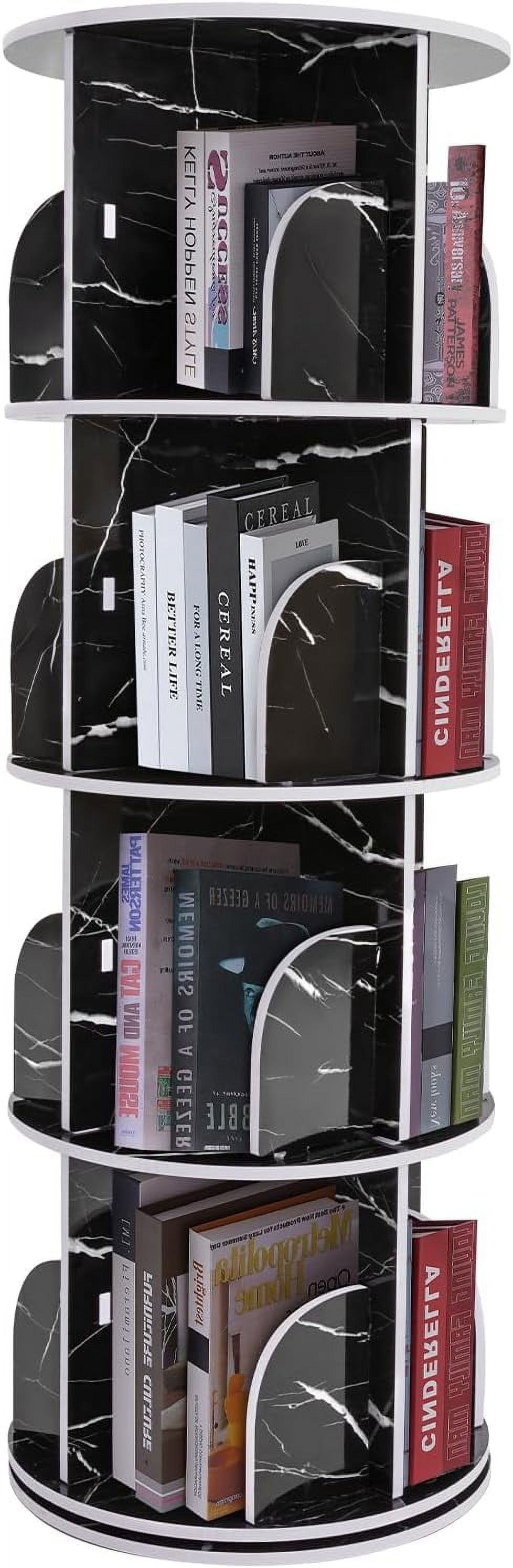 4 Tier Rotating Display Bookshelf 360 Degrees Revolving Storage Rack ...