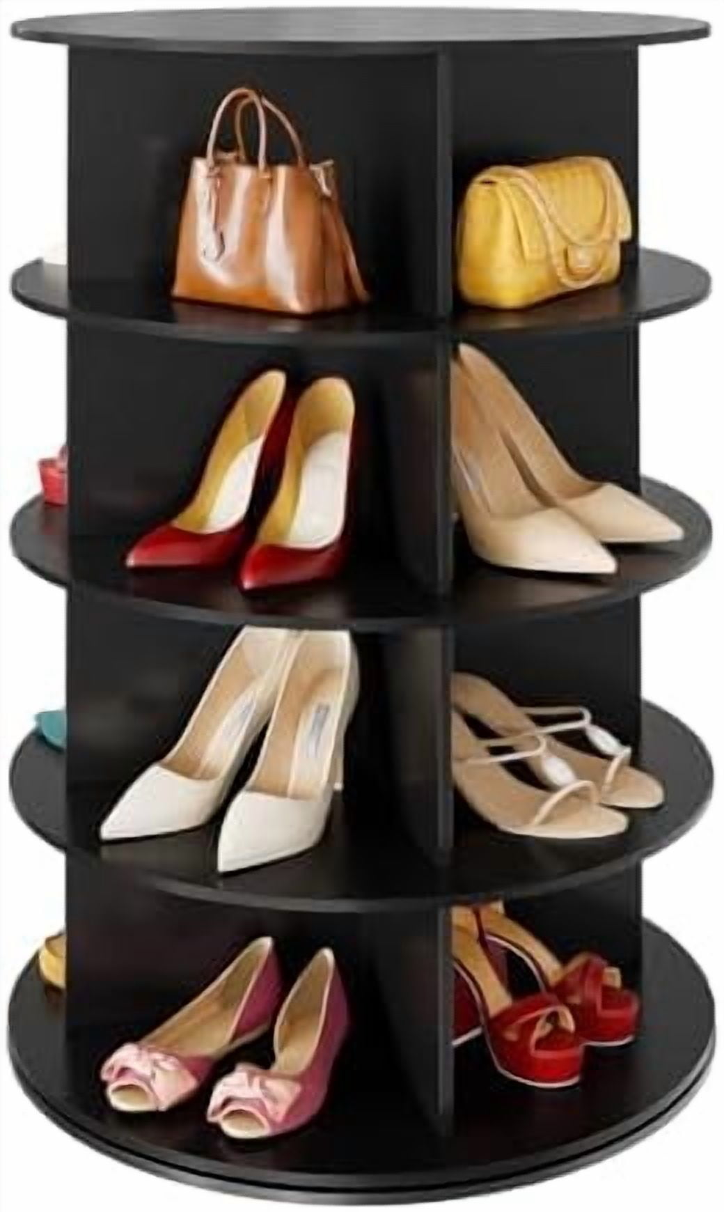 4 Tier Rotating Shoe Rack Tower, Spinning Shoe Display Lazy Susan ...