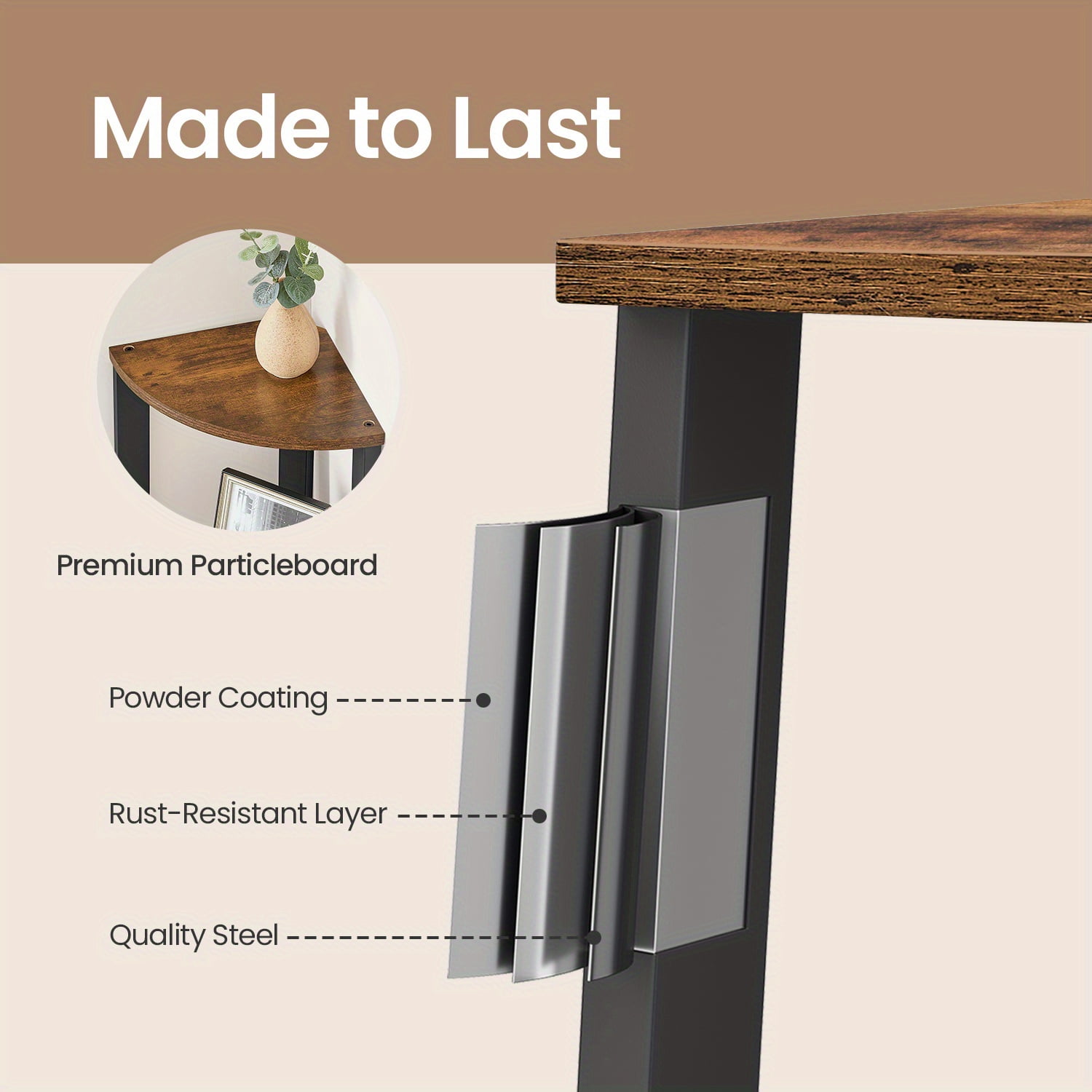 4-Tier Rustic Bathroom Storage Organizer with Industrial Metal Frame ...