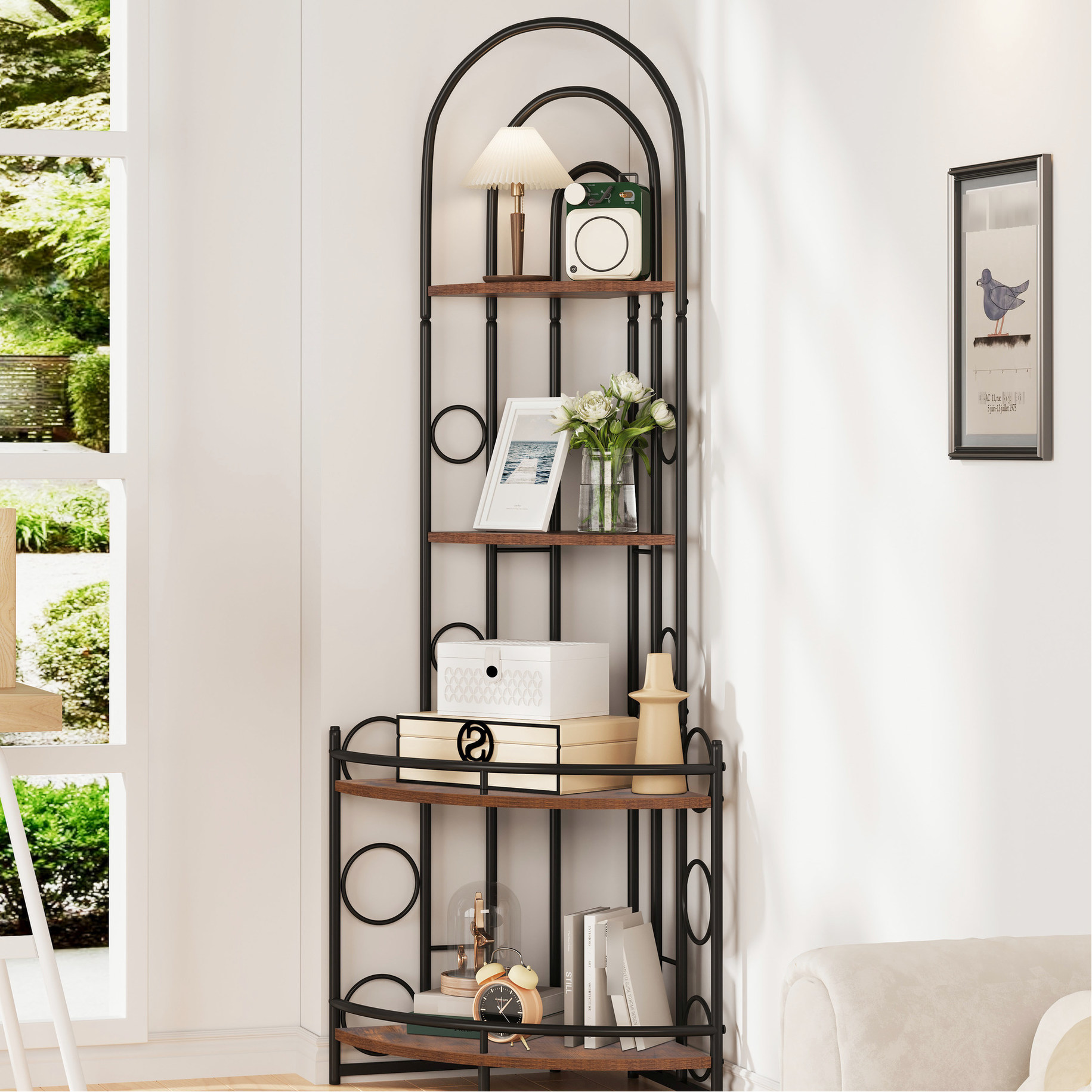 4-Tier Rustic Corner Plant Stand | Ideal for Displaying Plants in ...