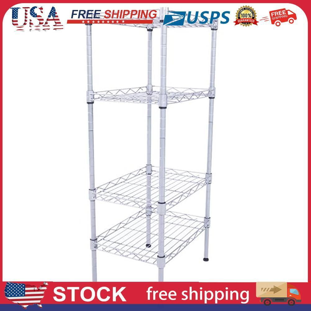 4 Tier Shelf Adjustable Storage Shelf 350LBS Load Capacity Metal ...