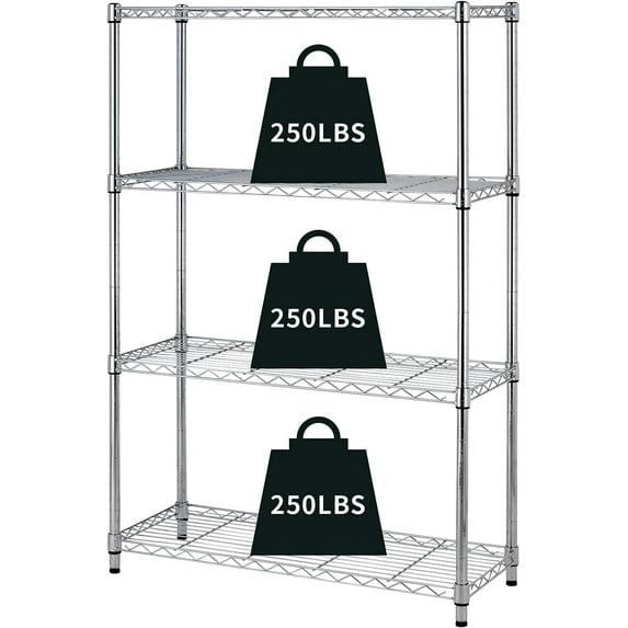 4-Tier, Shelf Heavy Duty, Shelving Unit NSF Height Adjustable Metal ...